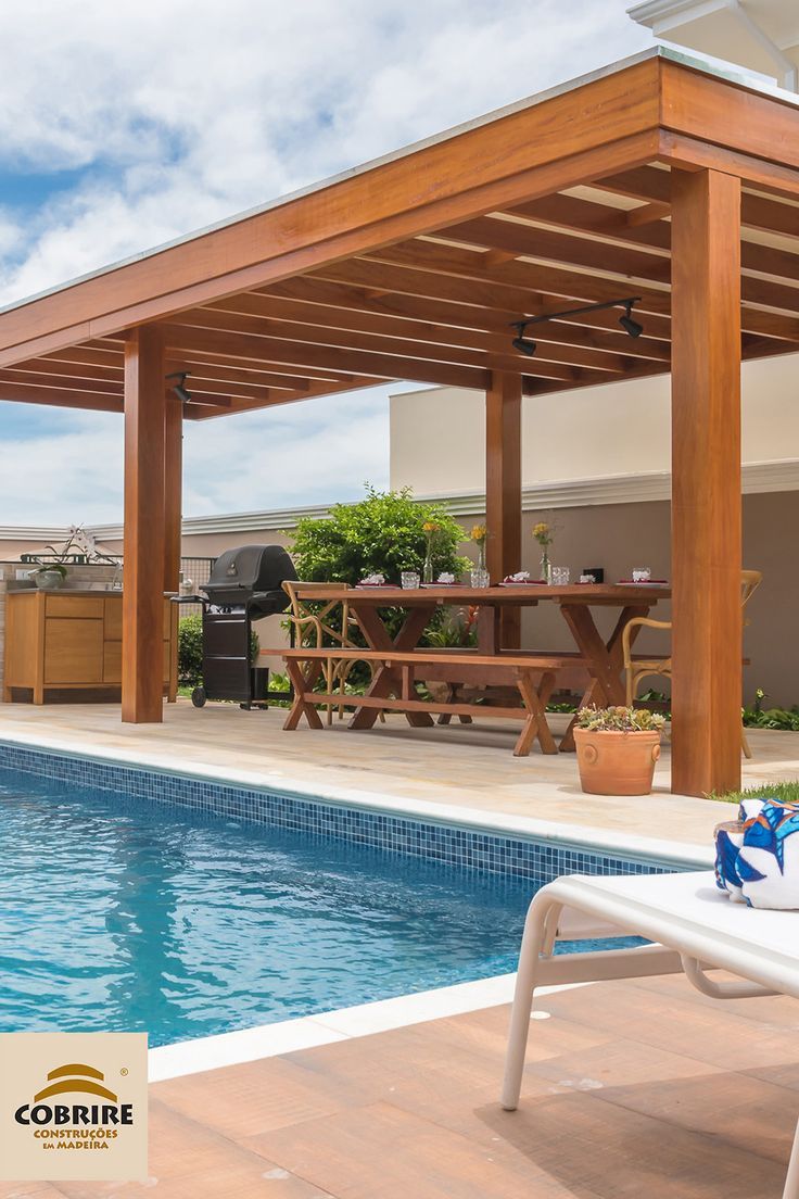 Hermosos diseños de paisaje con pérgolas de piscina para disfrutar ...